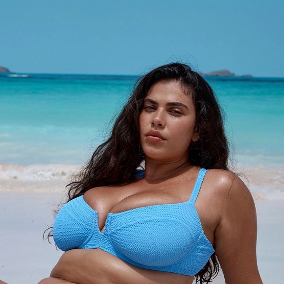 Monday Swimwear | Swim | Monday Swimwear Bikini Top Sea Texture Ribbed Clovelly Turquoise Plus ...